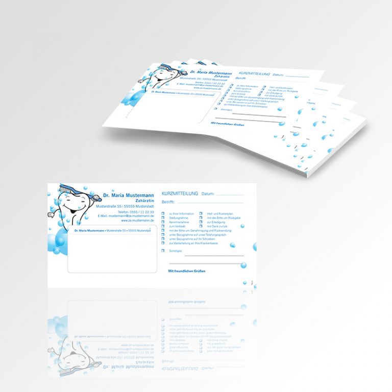 Kurzmitteilungsformulare 04 für den Zahnarzt - DocCards® more than print