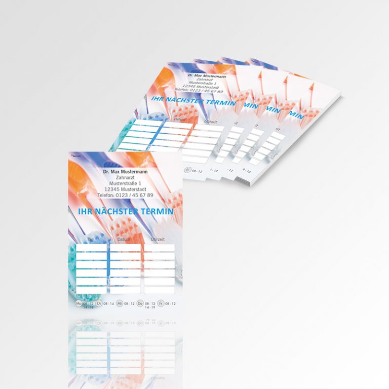 Terminzettel 1605 für den Zahnarzt - DocCards® more than print